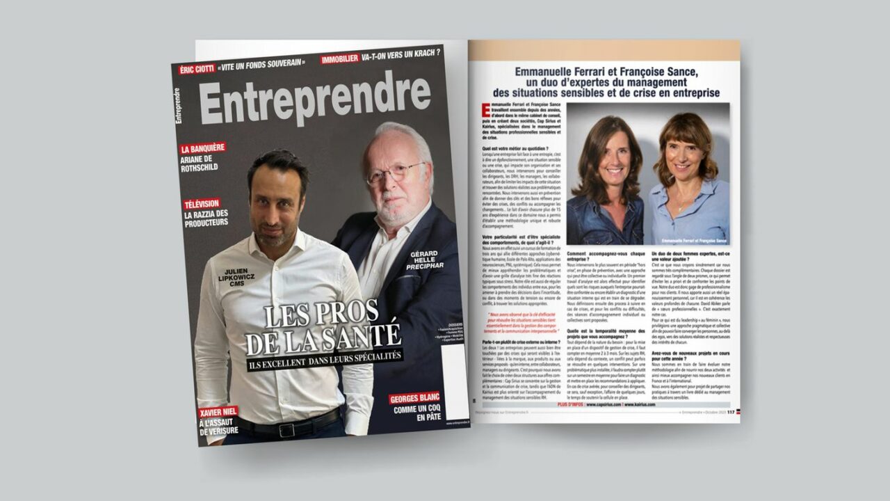 Emmanuelle Ferrari et Françoise Sance - Magazine Entreprendre
